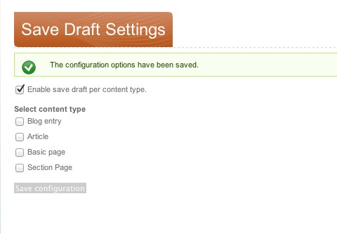 draft functionality per content type. [#1057490] | Drupal.org